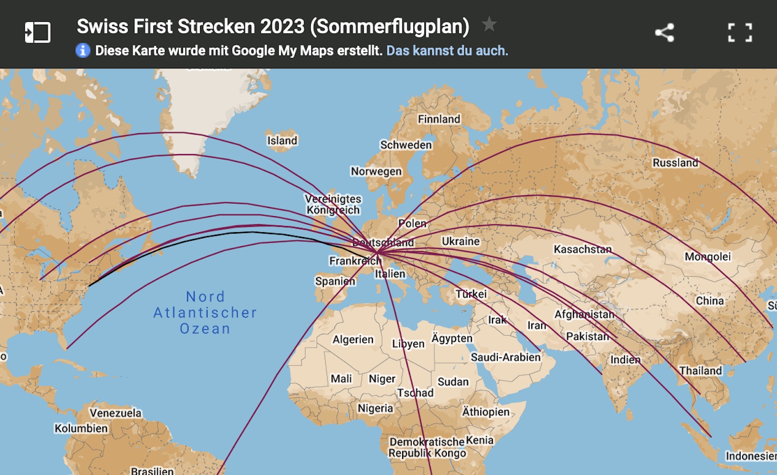 KARTE: Alle Swiss First Strecken im Sommerflugplan 2023 - You Have Been ...